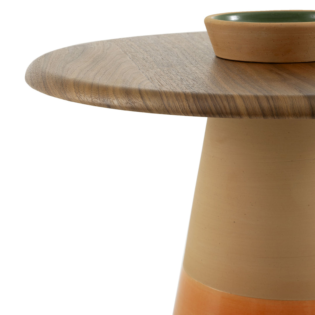 Sablier Tall Table with Clay Base & Canaletto Walnut Top Morica Design ...