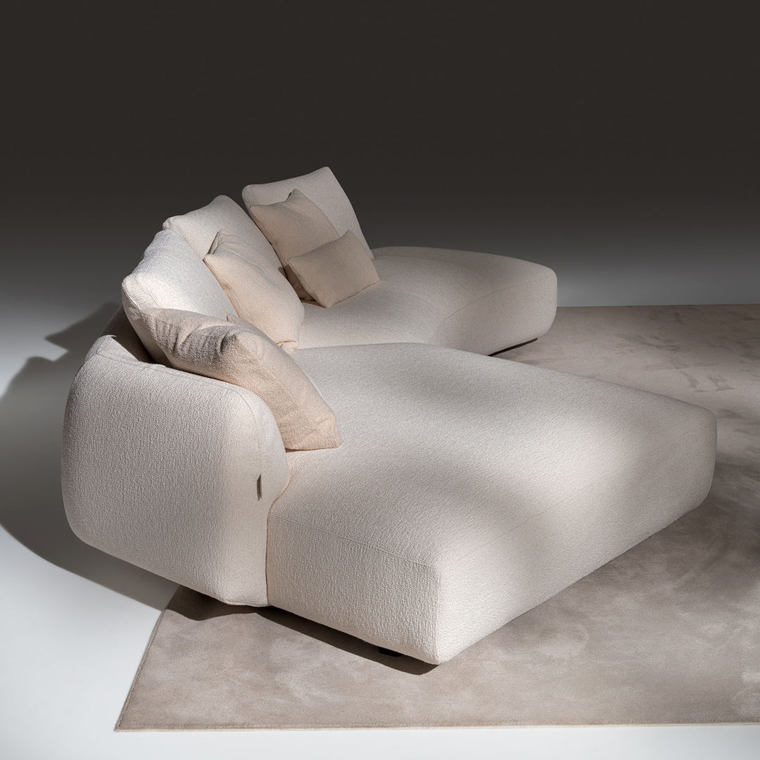 Naxos White Fabric Curved Sofa Ferri 1956 | Artemest