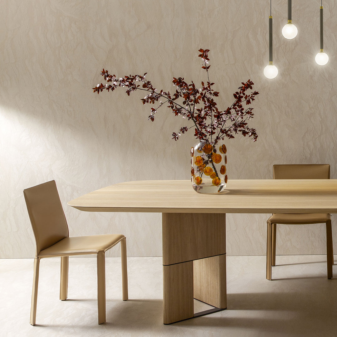 Tetris Table with Pure Wood Natural Oak Top Morica Design | Artemest