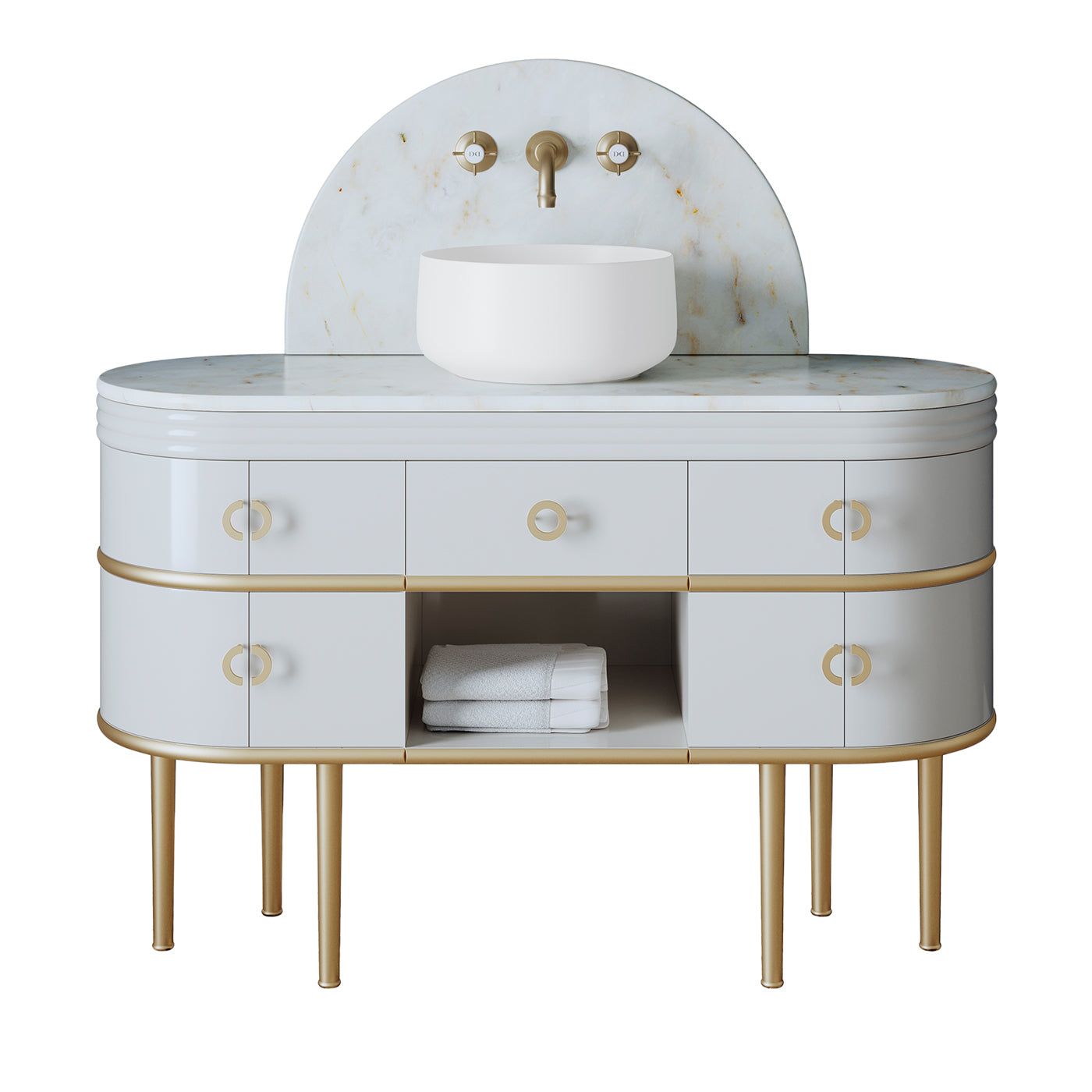 Scottie Cream Vanity Unit With Basin Devon&Devon | Artemest