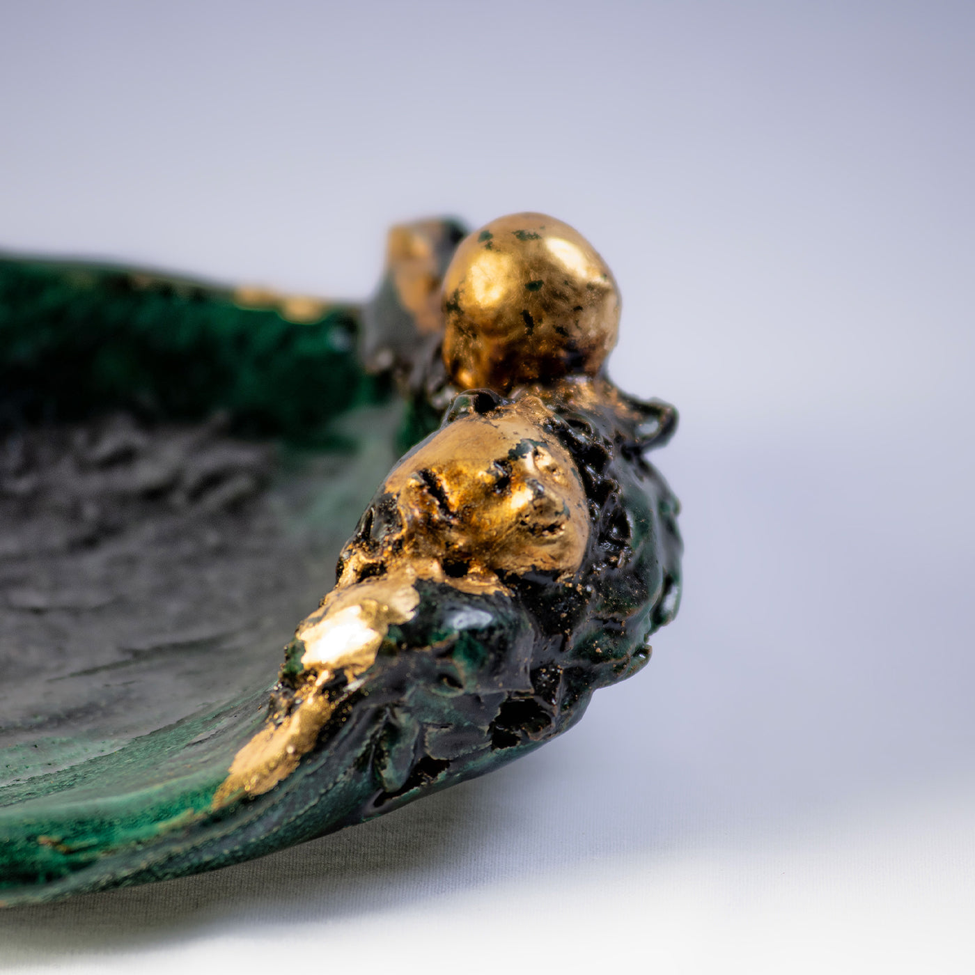 L'Abbraccio Verdigris & Gold Centerpiece Bowl Angelo Salemi | Artemest