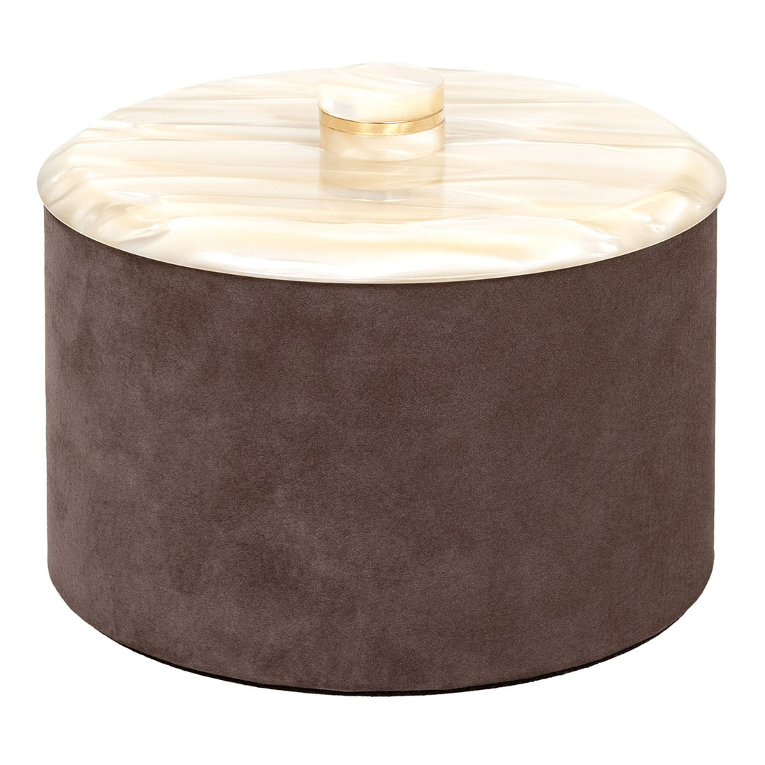 Kelly Small Cylindrical Brown Box with Lid Pinetti | Artemest
