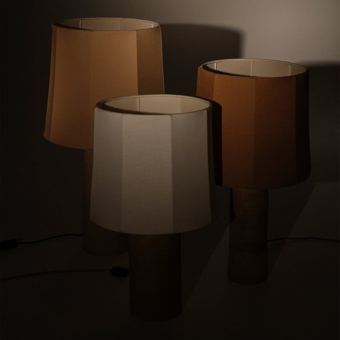 Sonora Linen Medium Chocolate Table Lamp Nassi Lamps | Artemest