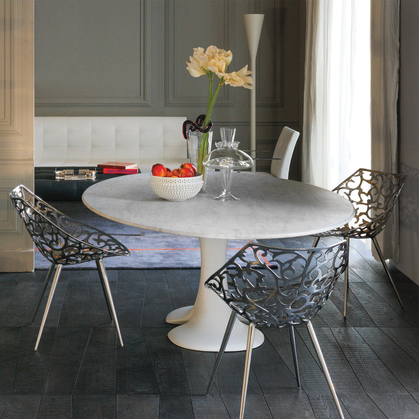 Miss Lacy Openwork Silvery Chair by Philippe Stark Driade | Artemest