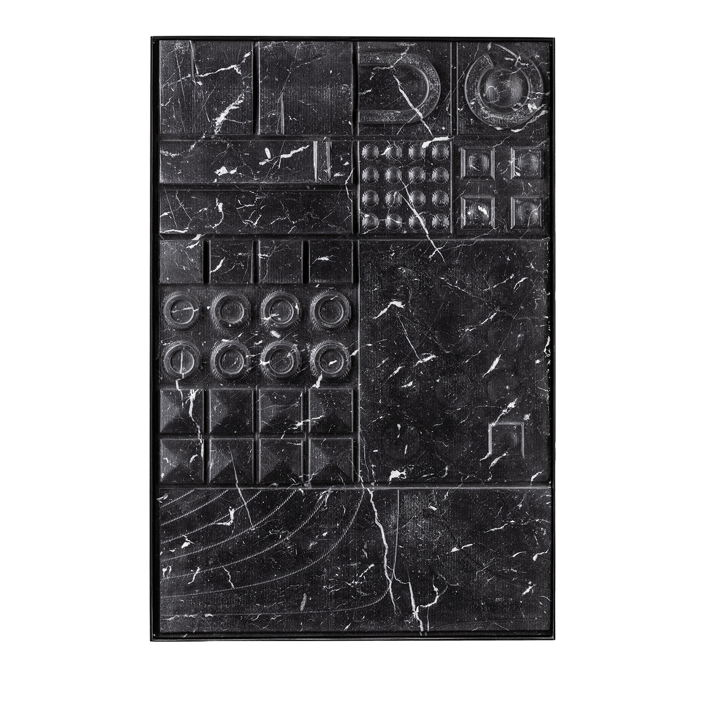 Tracce Black Marquinia Marble Decorative Panel Lithea | Artemest