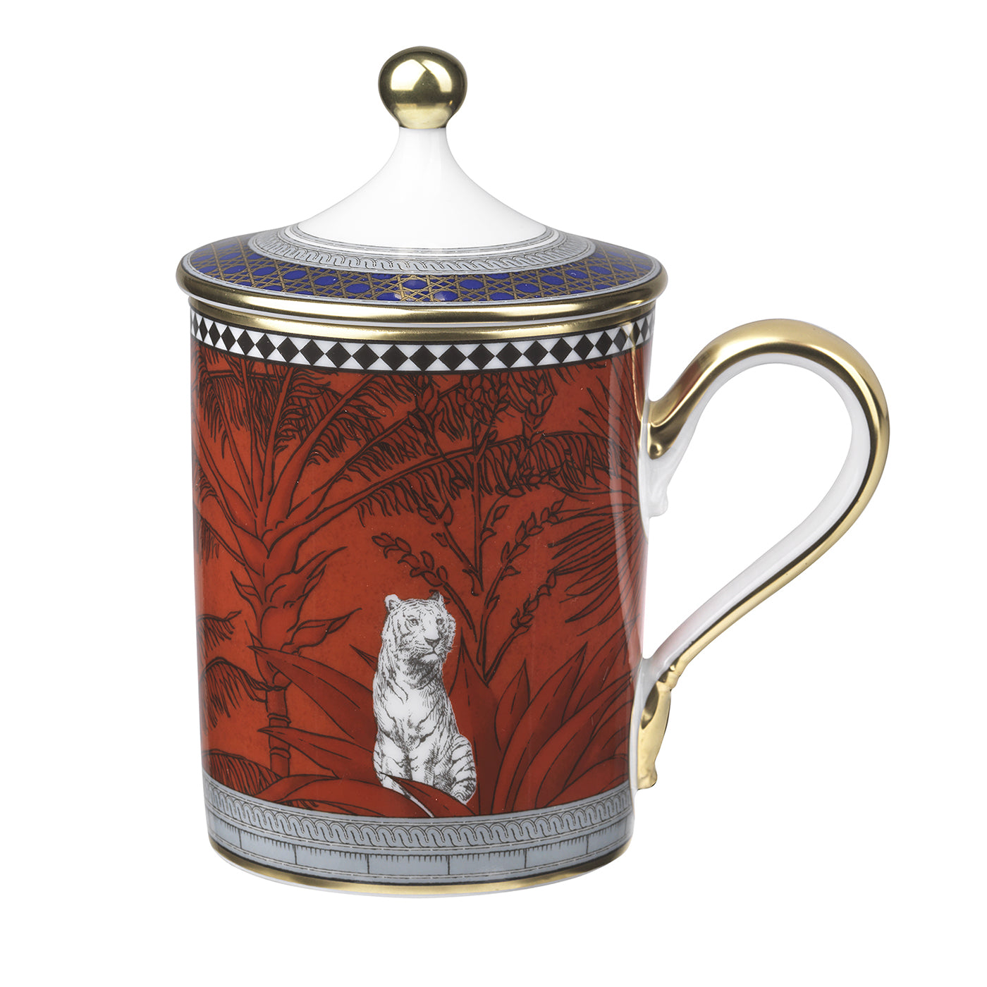 Totem Tiger Mug with Lid GINORI 1735 | Artemest