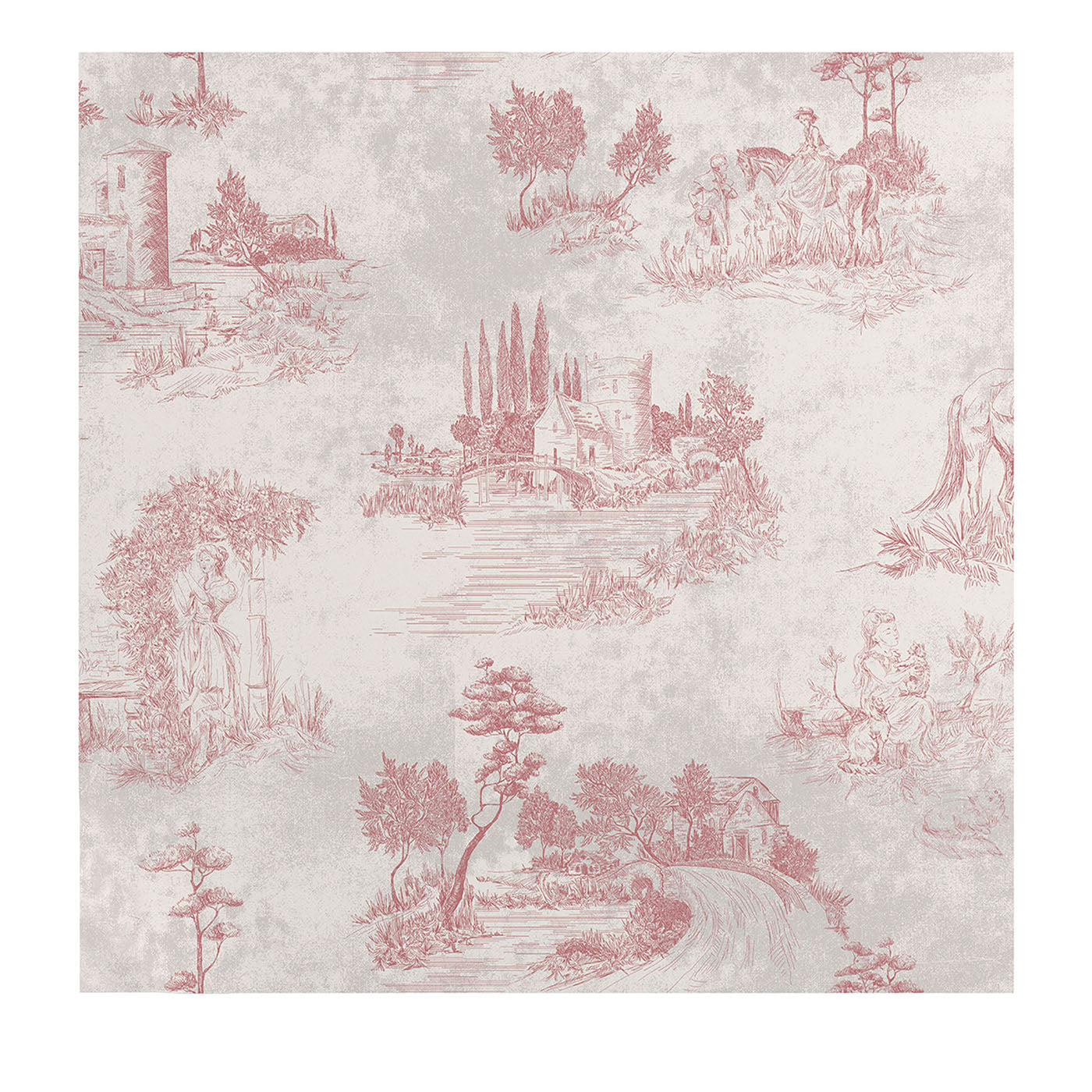 Pink French Vintage Toile Wallpaper Wallpapers4Beginners | Artemest