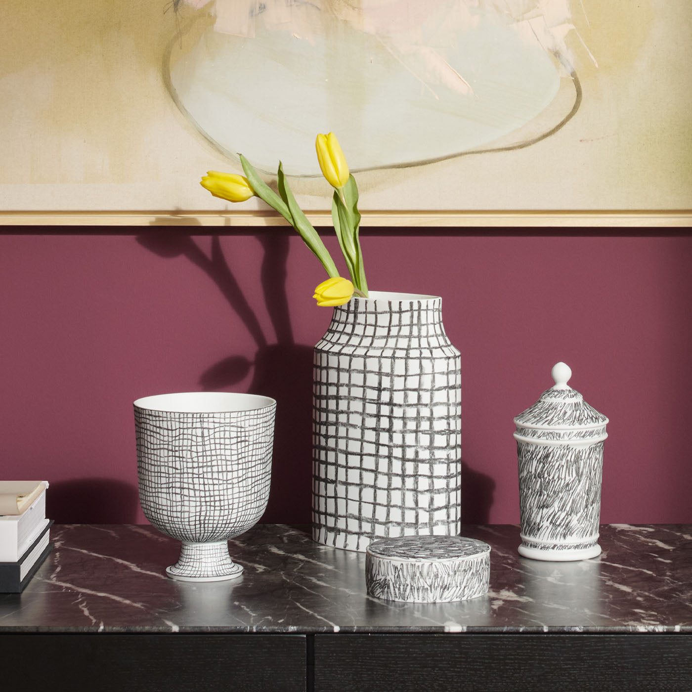 Post Scriptum Black & White Criss-Cross Vase by Formafantasma Cassina ...