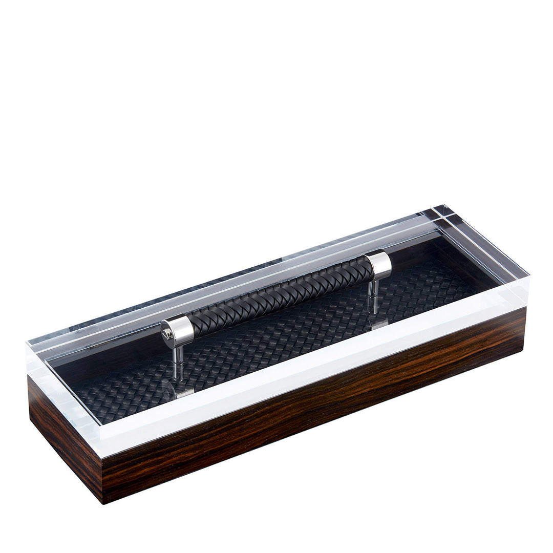 Diana Ebony Handwoven Long Rectangular Box Riviere | Artemest