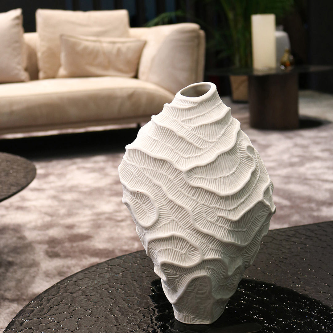 Fossilia White Ceramic Decorative Vase Fos Ceramiche | Artemest