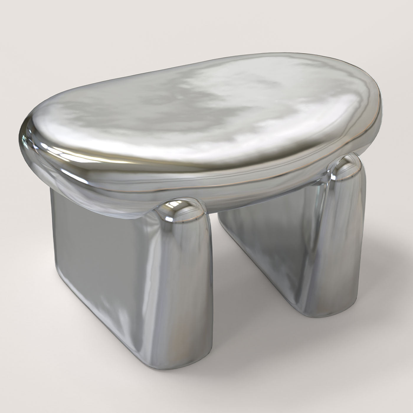 Pau V2 Silver Stool Edizione Limitata by Simone Fanciullacci | Artemest