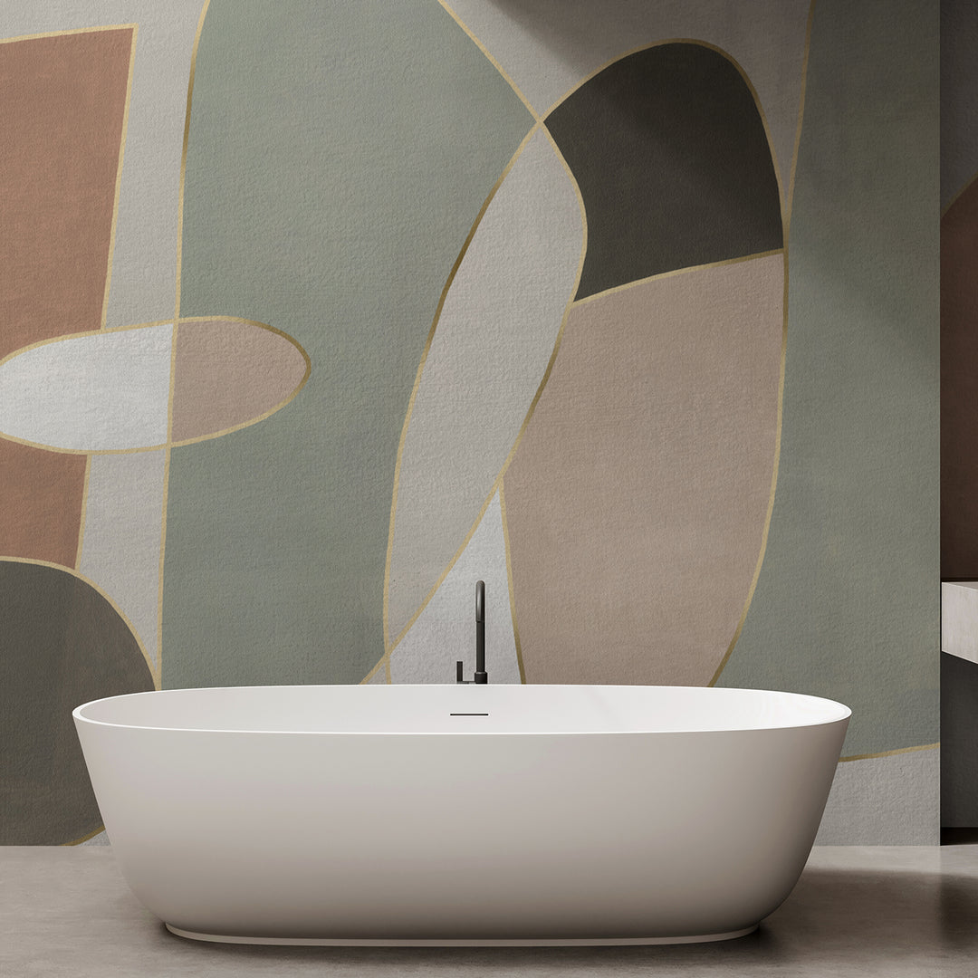 Pastel tones shapes on shapes textured wallpaper Affreschi & Affreschi ...