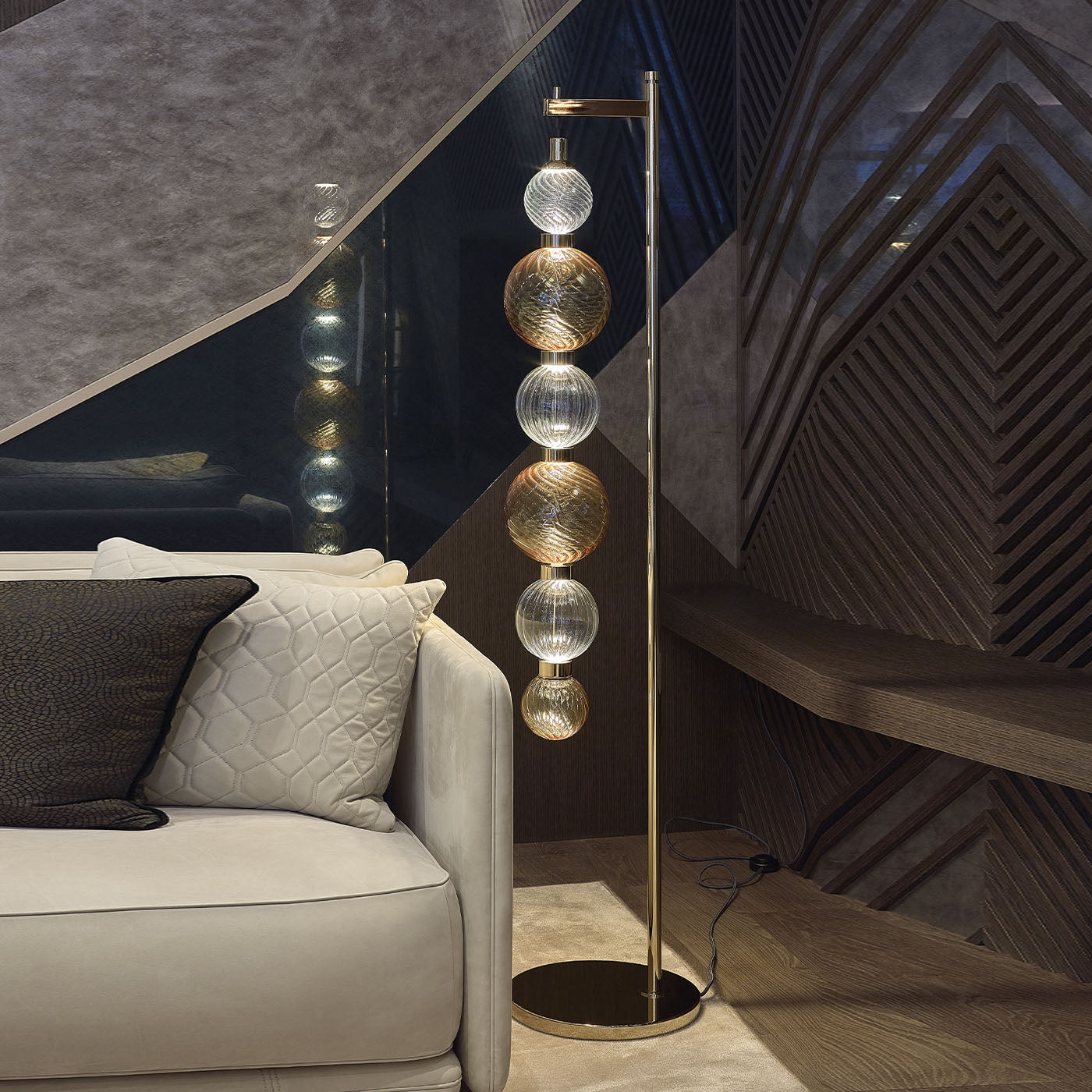 Drop Floor Lamp Champagne Finish Sicis | Artemest