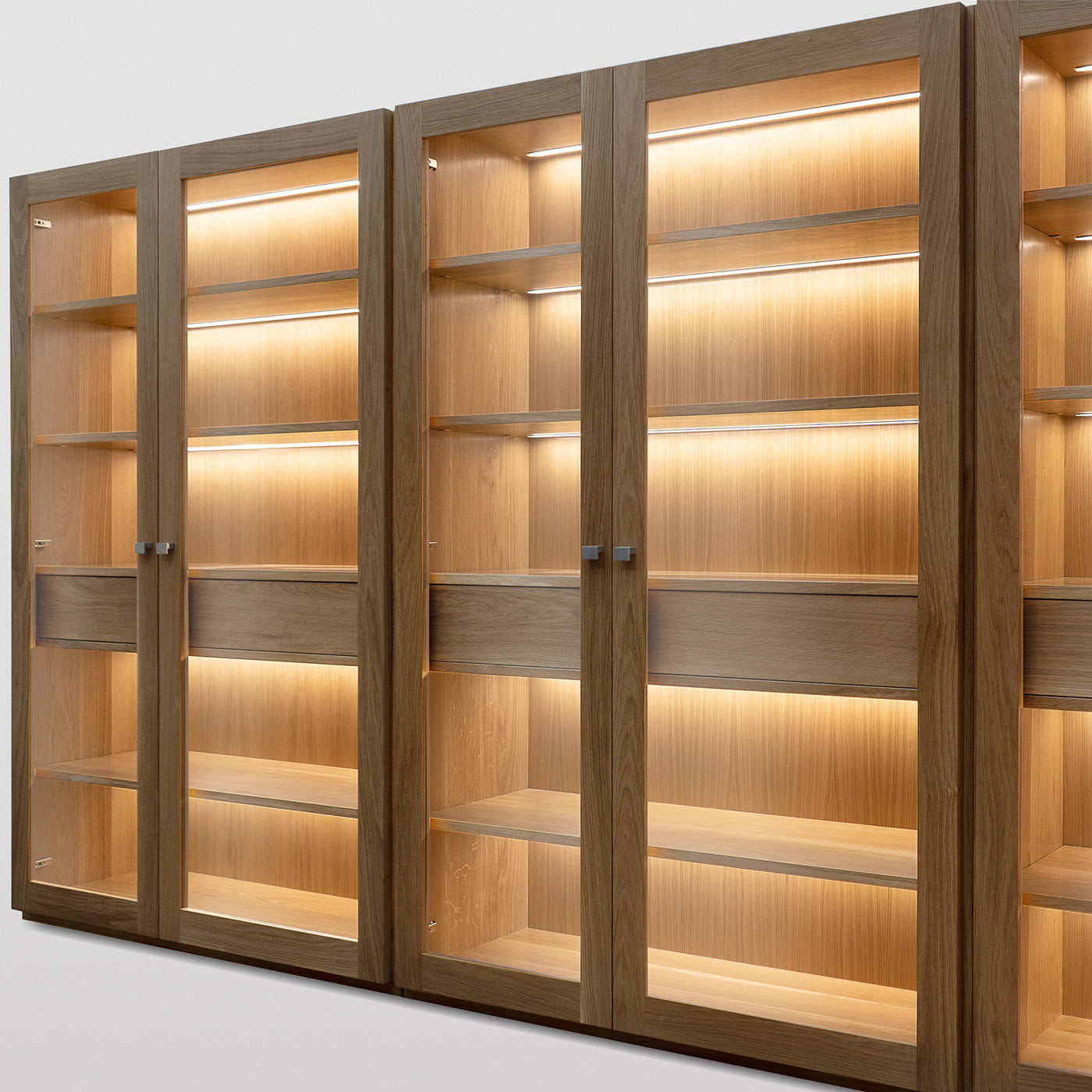 Modular Asymmetrical Durmast Bookcase by Erika Gambella Ebanisteria ...