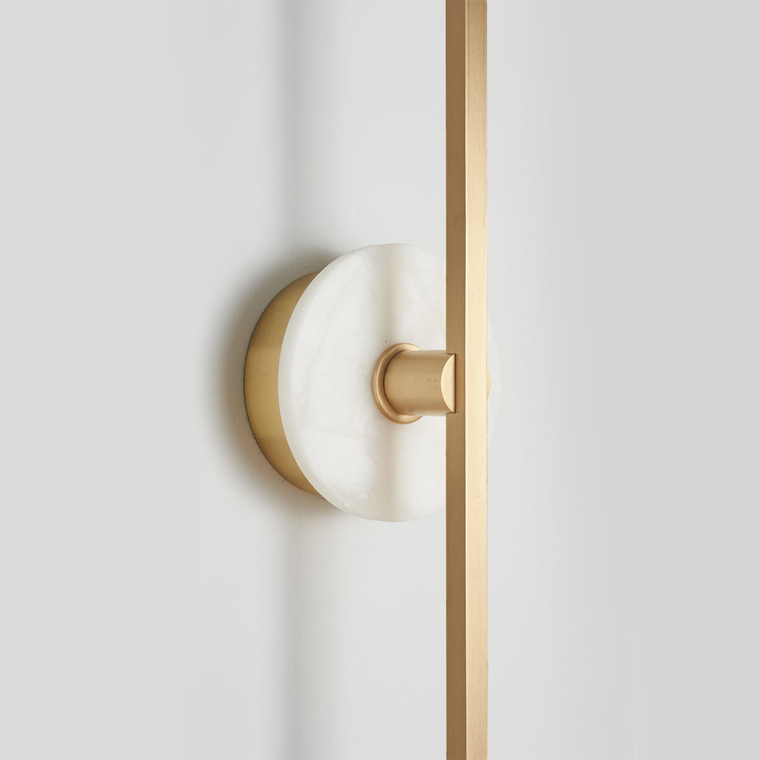 "Essential Stick" Wall Sconce in Satin Brass and White Marble Matlight ...