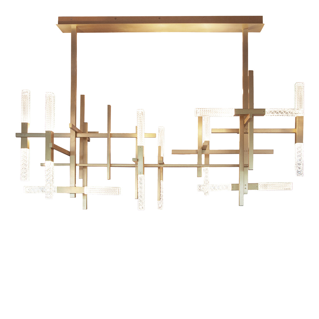 Mikado Large Brass & Crystal Chandelier Contardi Lighting | Artemest