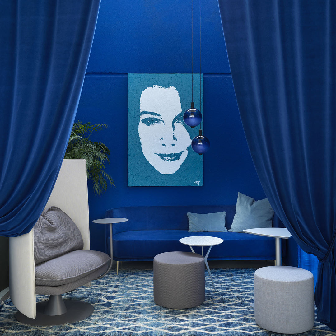 Pergy Blue Velvet 3-Seat Sofa Sitia | Artemest