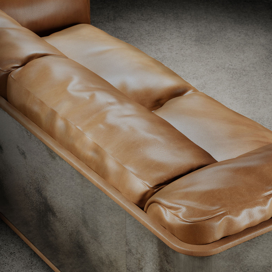 Saint Germain Brown Leather Sofa Giopagani | Artemest