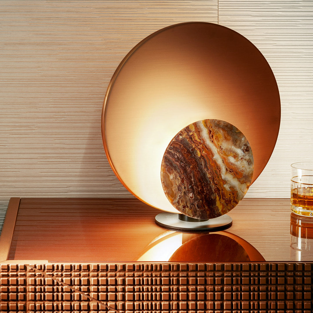 Clis Satin Copper and Purple Onyx Table Lamp Laura Meroni | Artemest