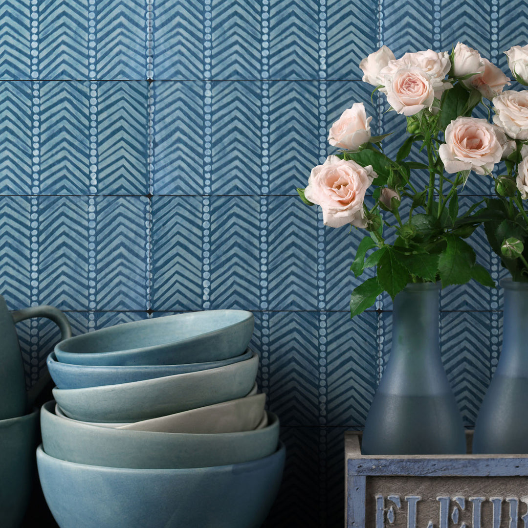 Daamè Set of 50 Rectangular Blue Tiles #1 Studio Le Nid | Artemest