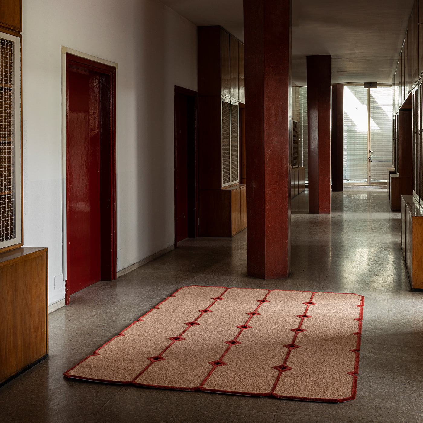 Cut Out Pale-Pink New Zealand Wool & Tencel Rug by Marcante-Testa ...