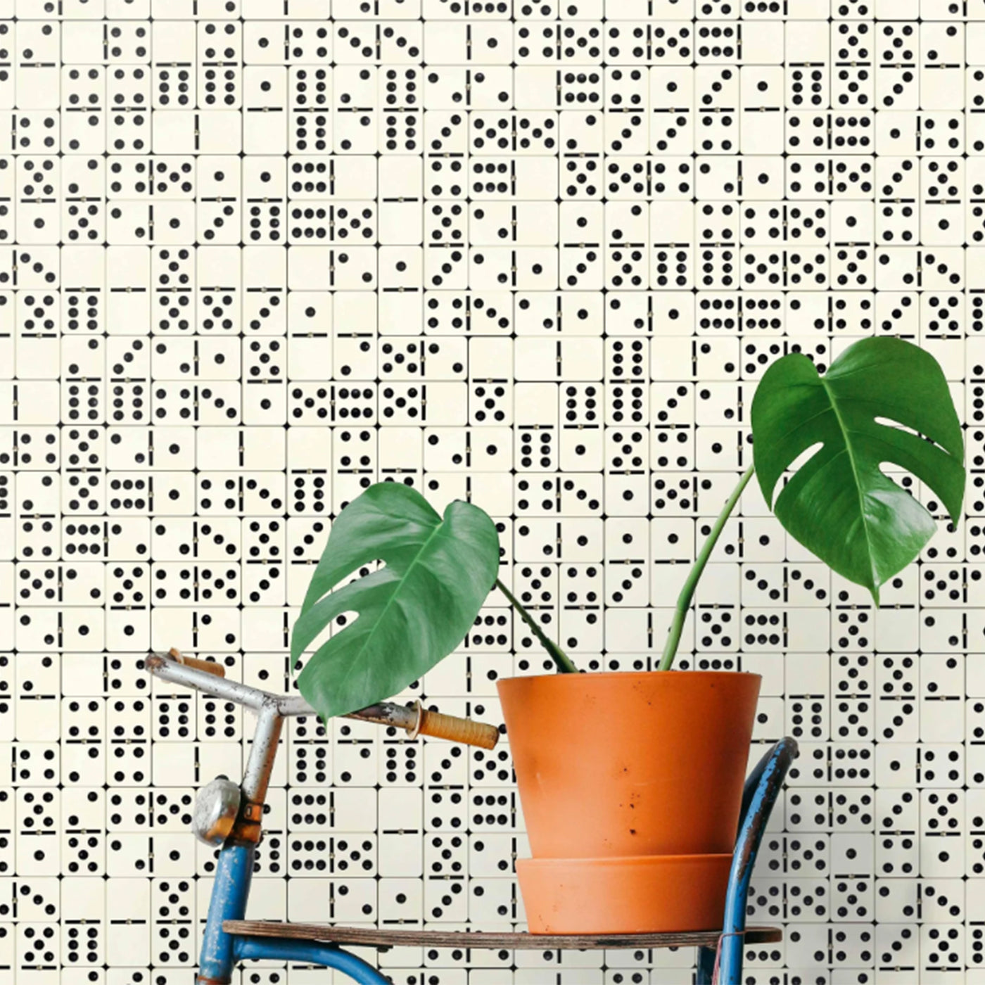 Playful Domino Tile Pattern Wallpaper Wallpapers4Beginners | Artemest