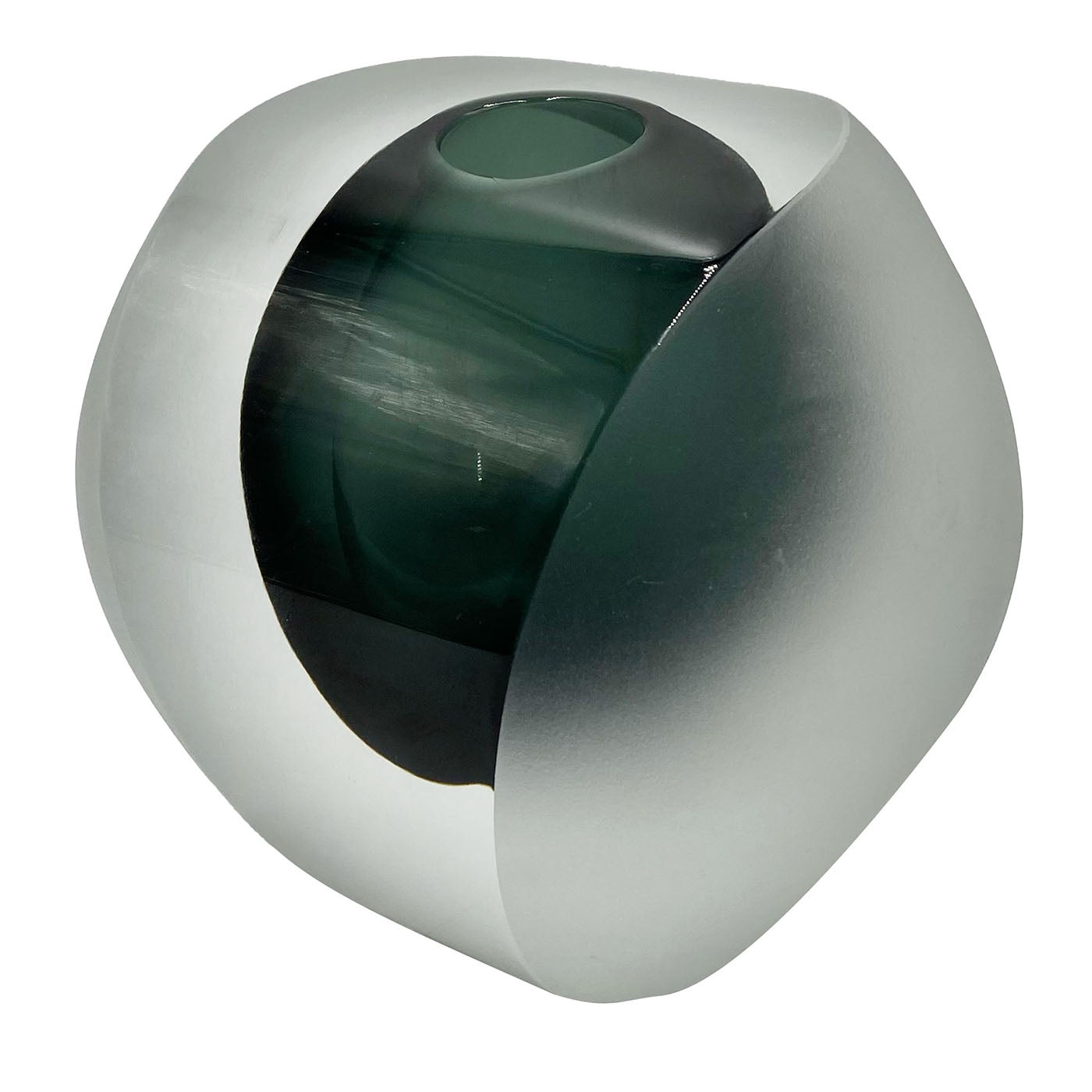 Small Double-Texture Transparent & Gray Vase Fornace Mian | Artemest