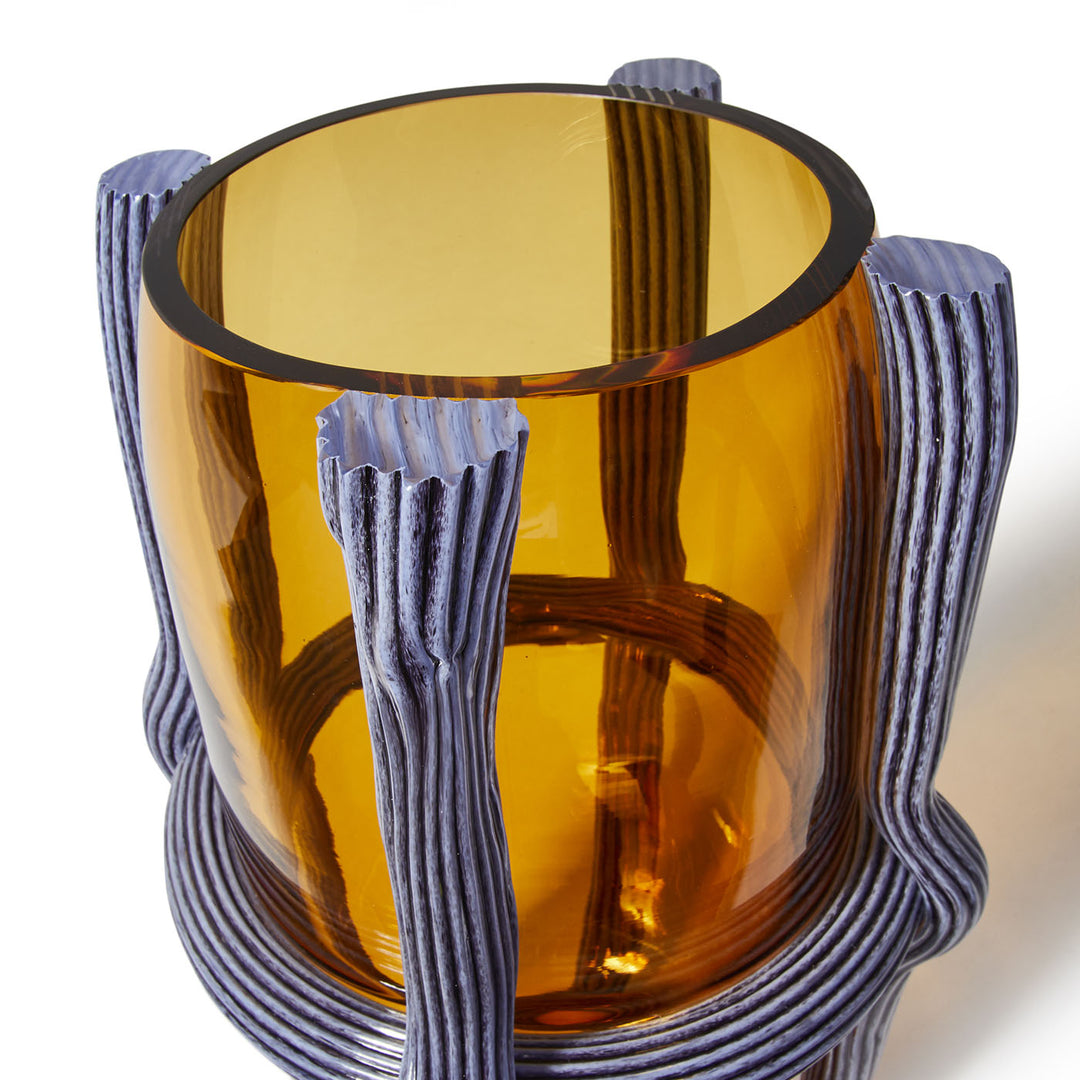 Sestiere Tall Purple & Mustard Vase by Patricia Urquiola Cassina | Artemest