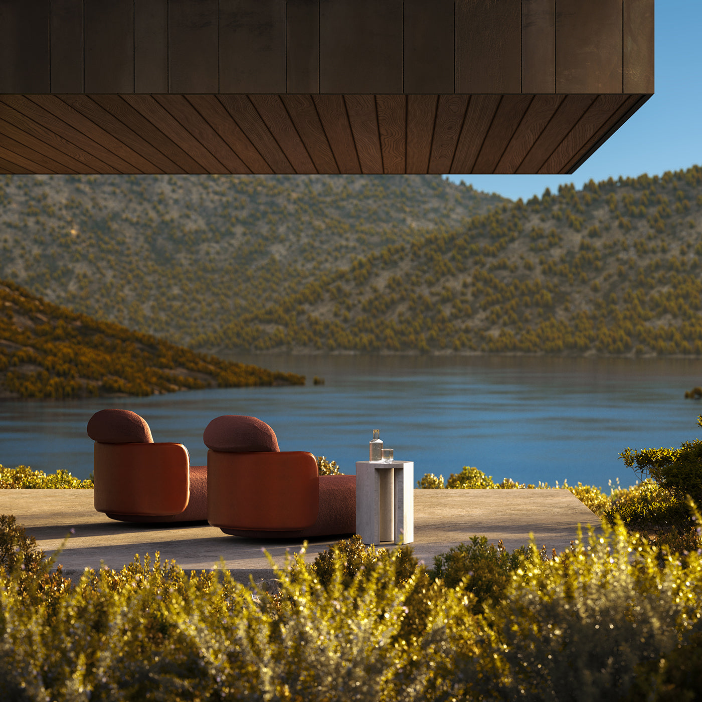 Mochi Brown Leather & Fabric Chaise Longue by Studiopepe Exteta | Artemest