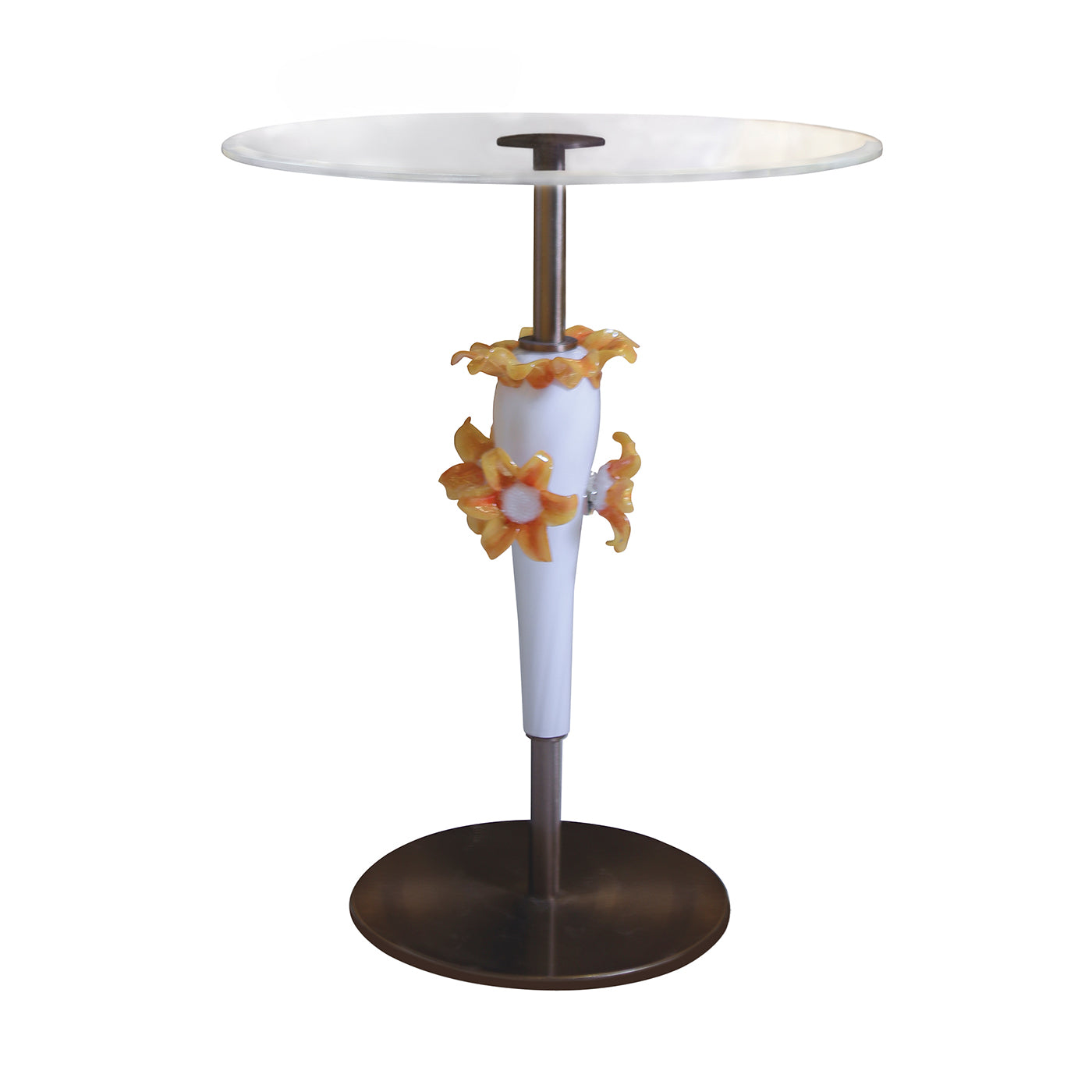 Side Table with Murano Glass Top and Sunflowers Elements Ros Italia ...