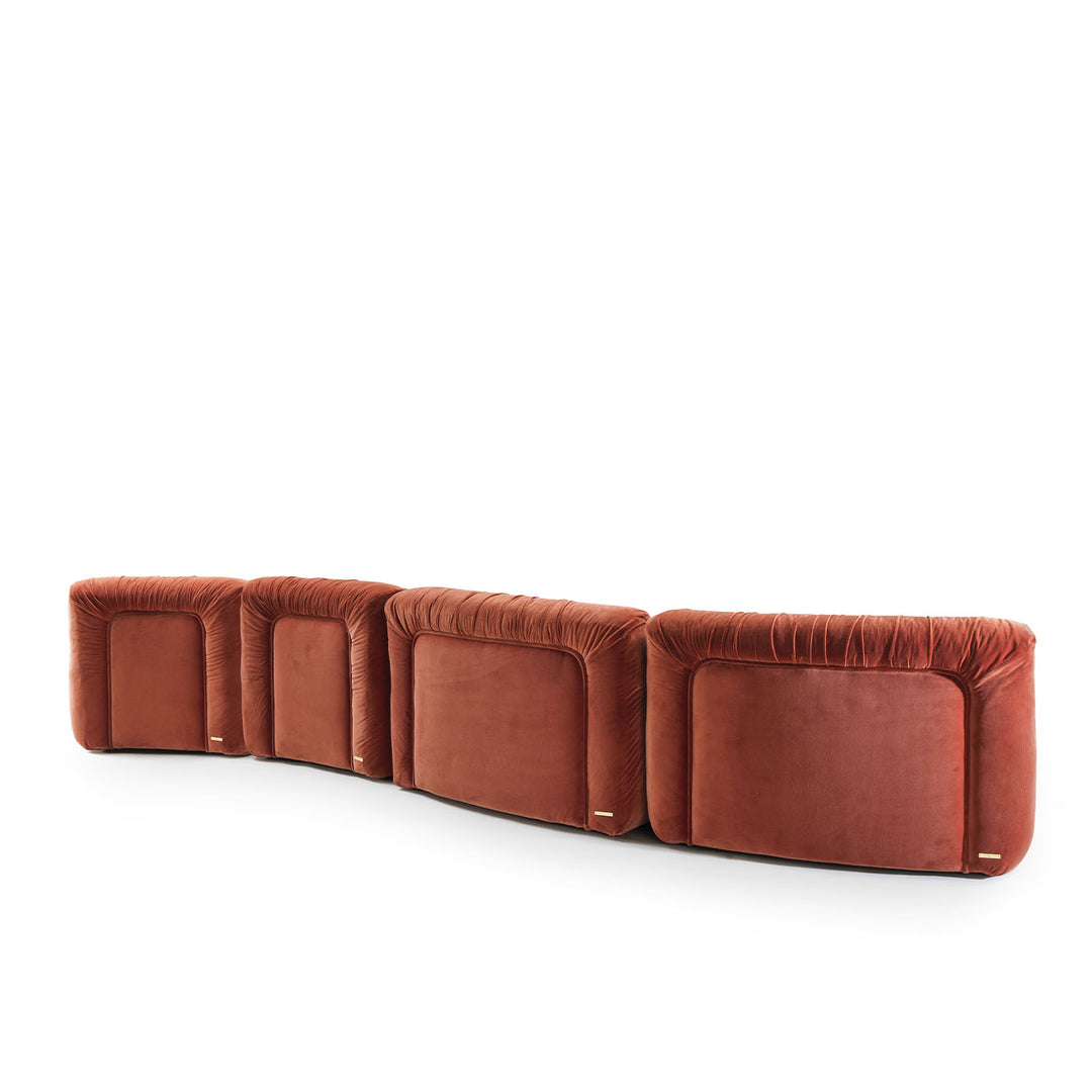 Mambo Modular Orange Fabric Sofa by Lorenza Bozzoli Ghidini 1961 | Artemest