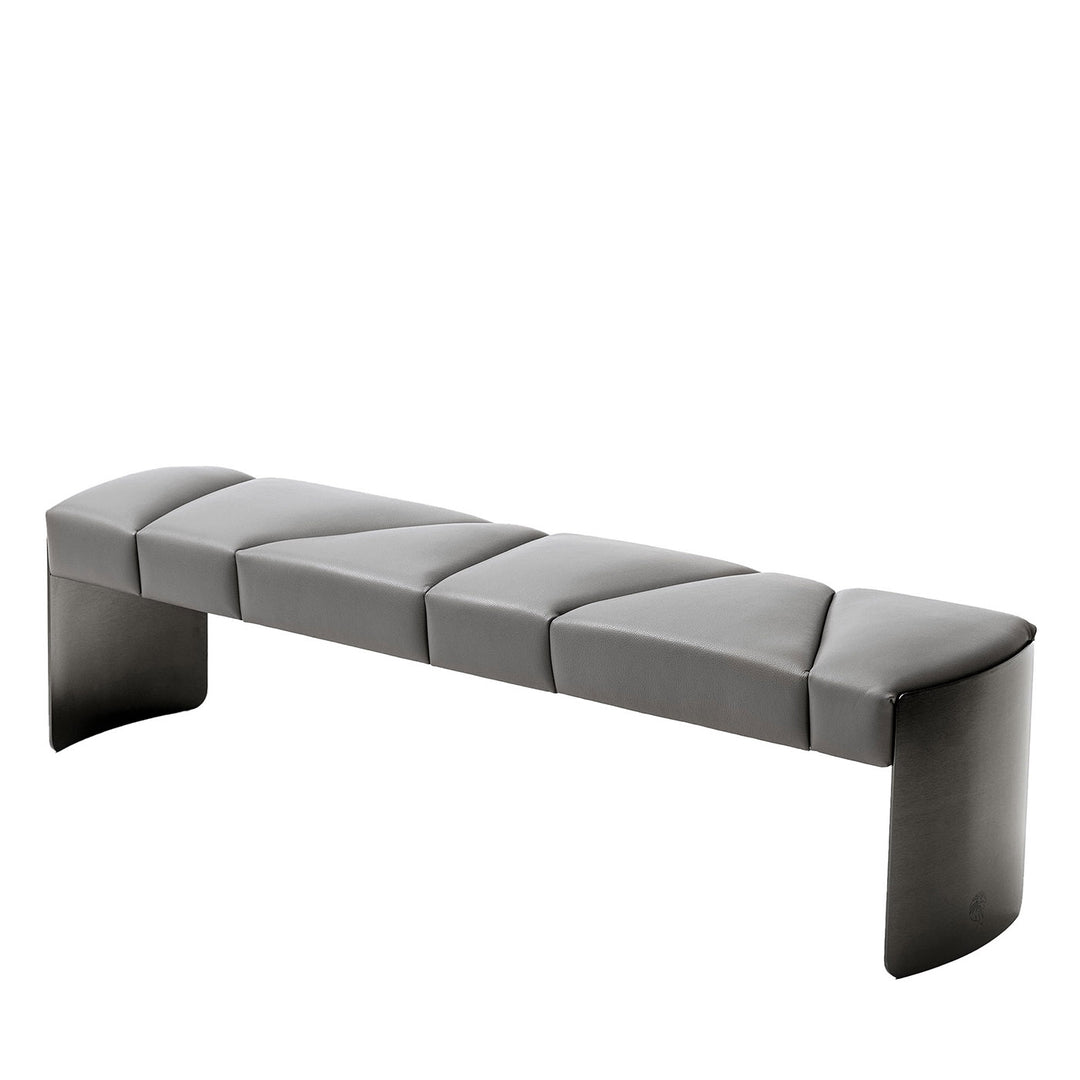 Mirage Gray Leather Bench Giorgio Collection | Artemest
