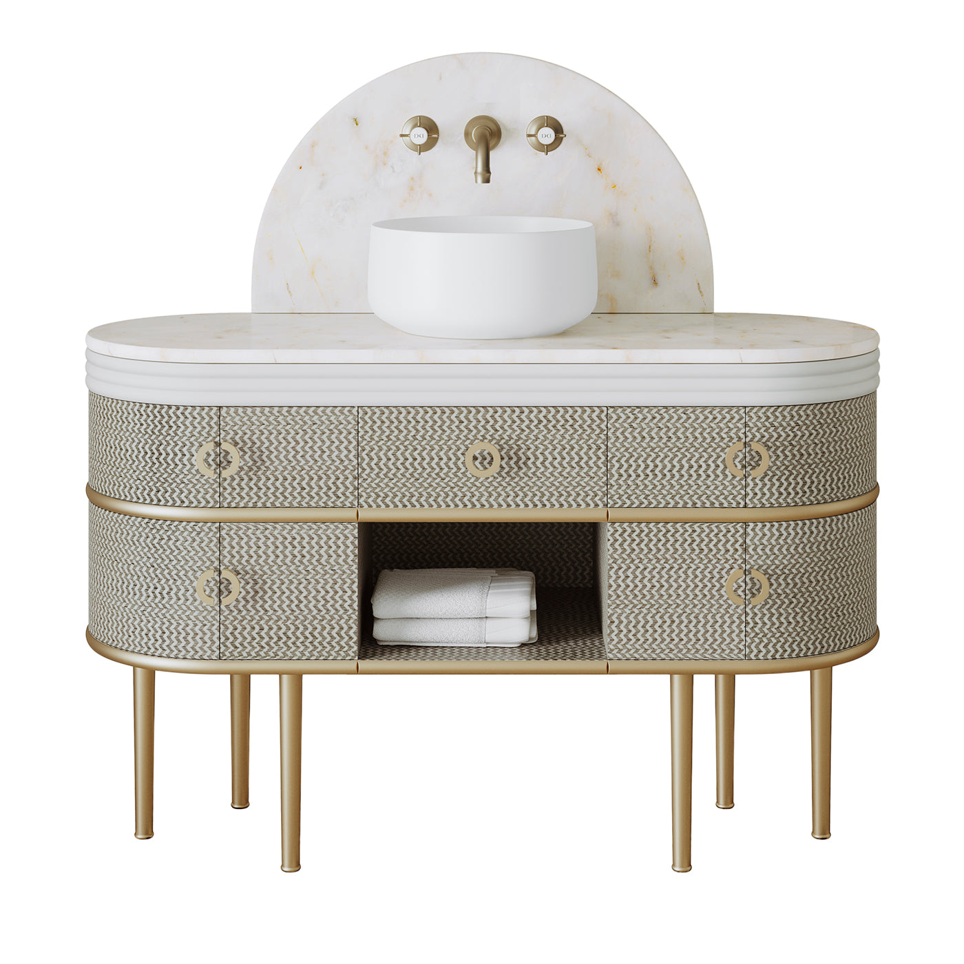 Scottie Twill Vanity Unit With Basin Devon&Devon | Artemest
