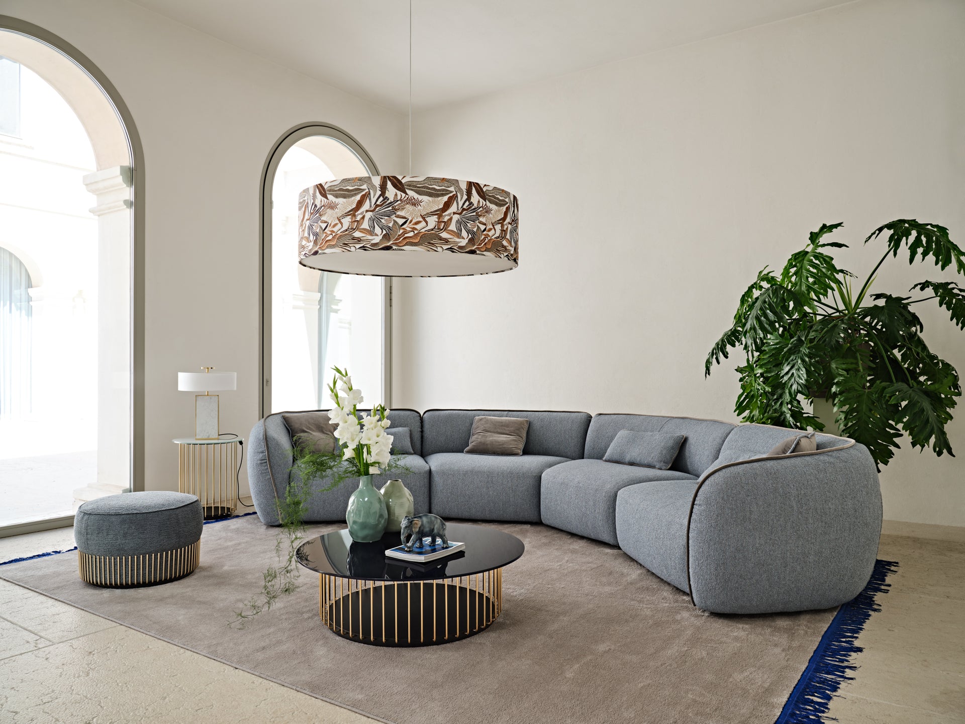 Erasmo Gray Sofa Black Tie | Artemest