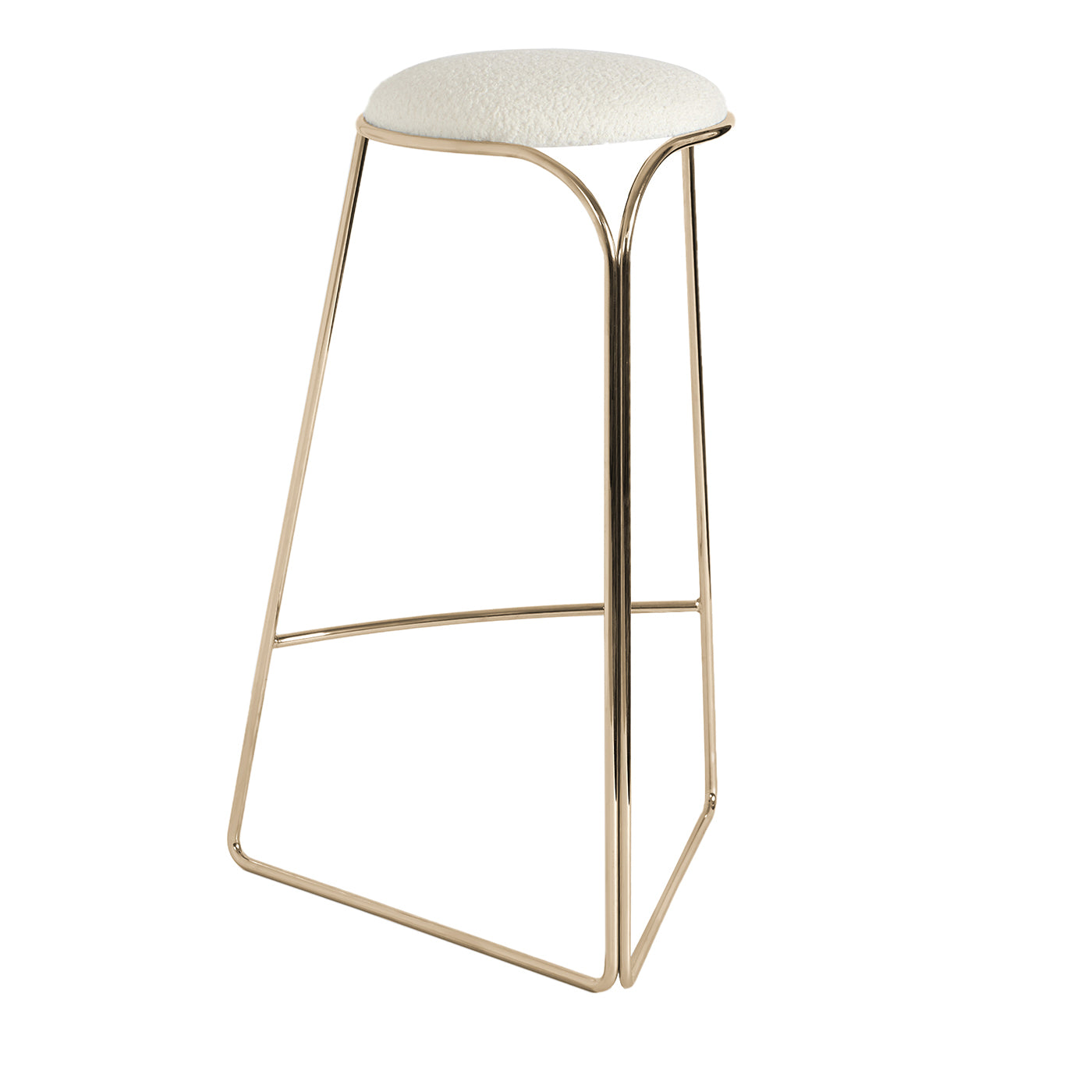 FLOW SCULPTURAL GOLD AND WHITE HI STOOL Enrico Girotti | Artemest