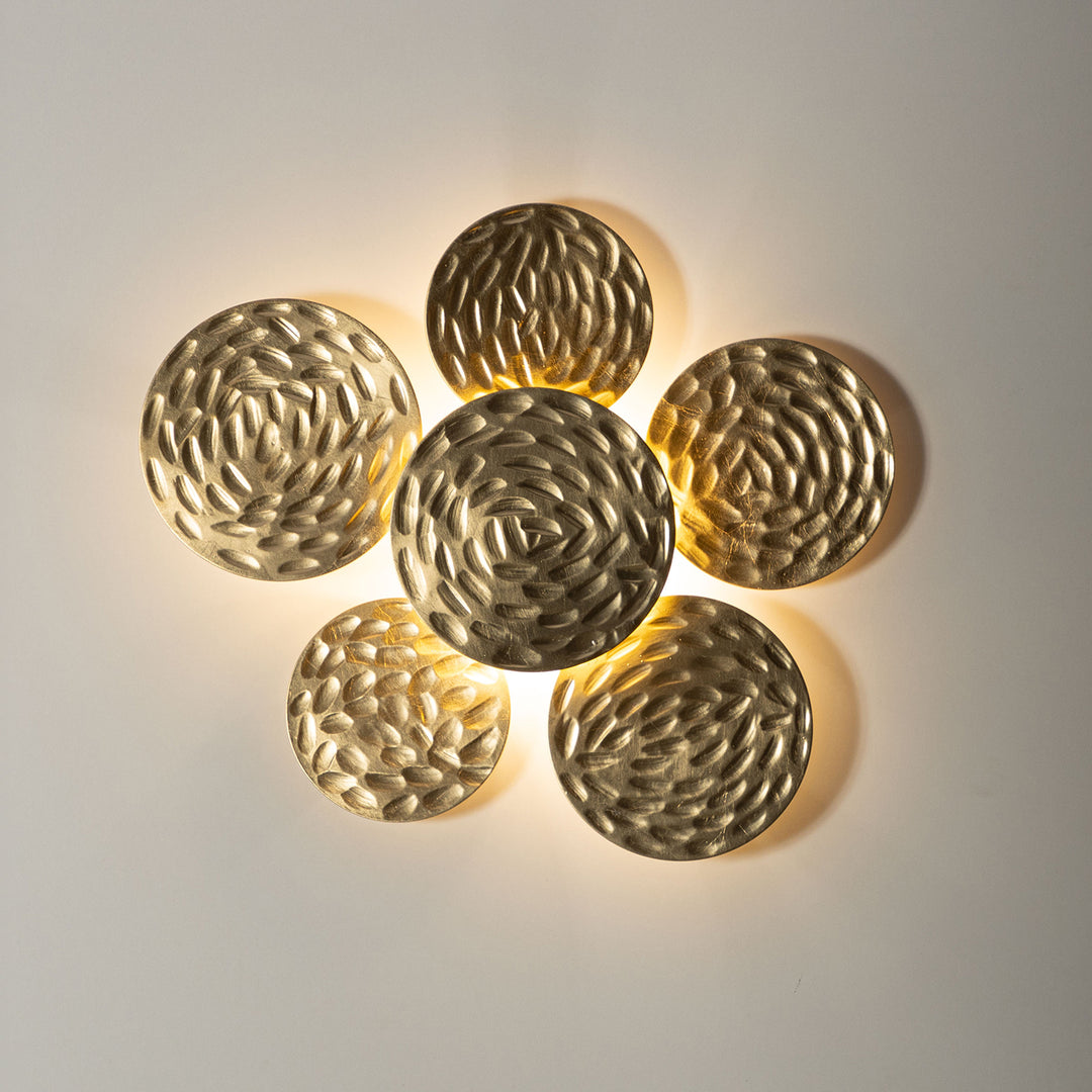 Random 6-Disk Golden Sconce Stillux | Artemest