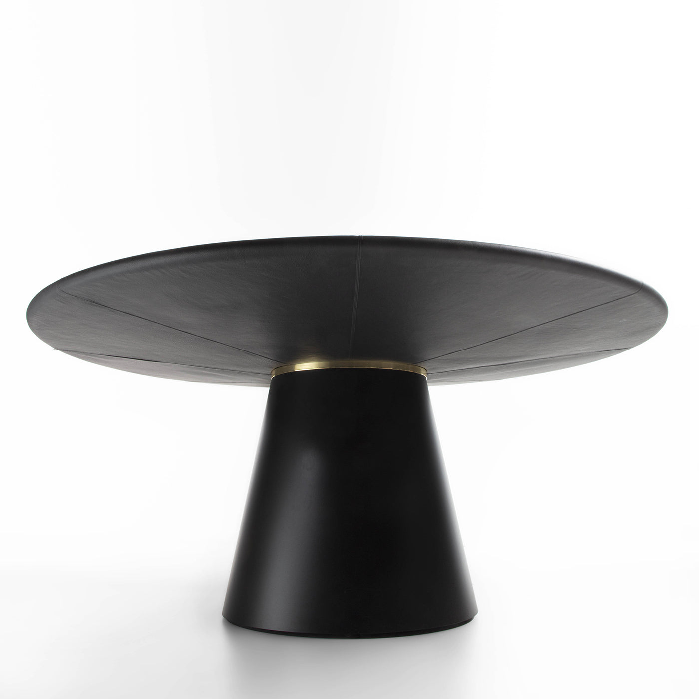 Loop Round Black Leather Table Enrico Pellizzoni | Artemest