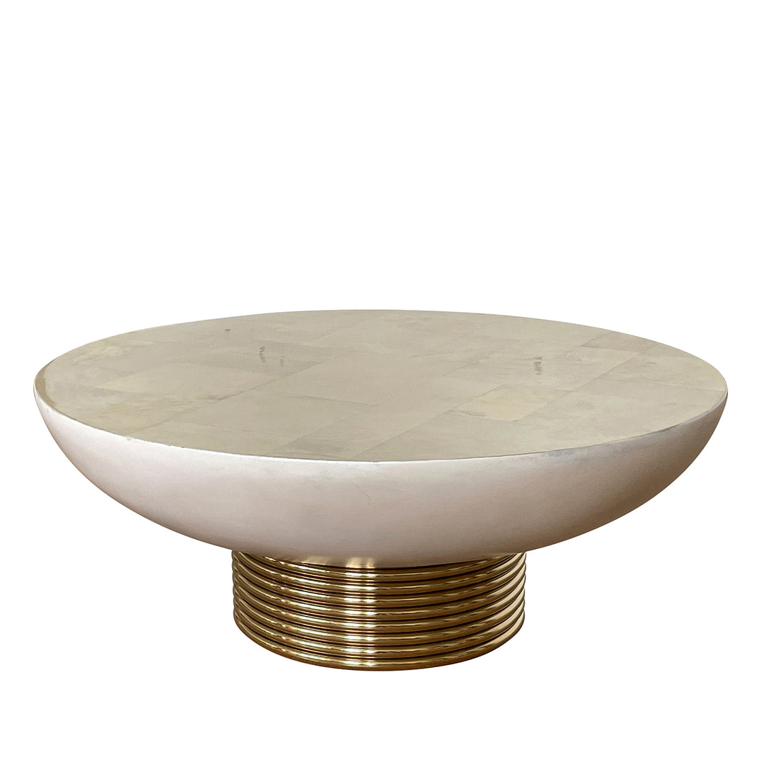 Parchment-Top Round Coffee Table Luca Polato | Artemest