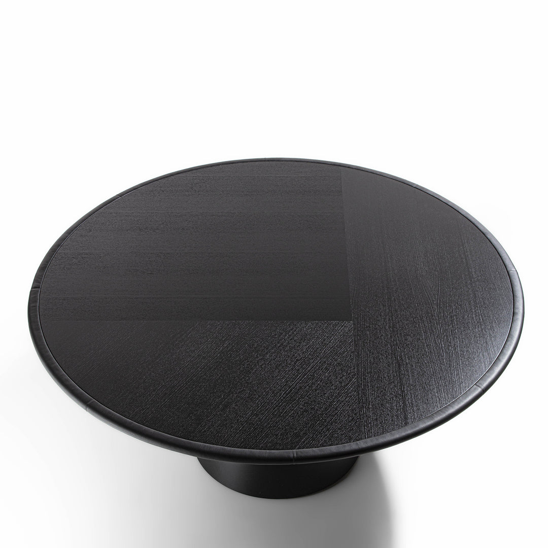 Loop Round Black Leather Table Enrico Pellizzoni | Artemest