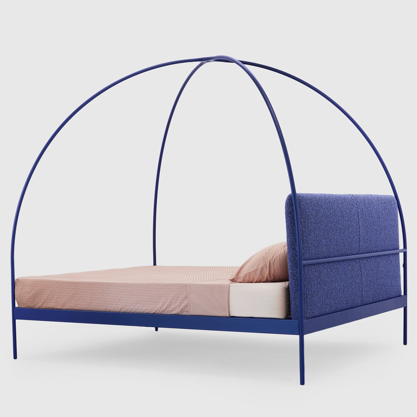 Volta Blue Iron Canopy Double Bed by Mario Scairato Lispi | Artemest