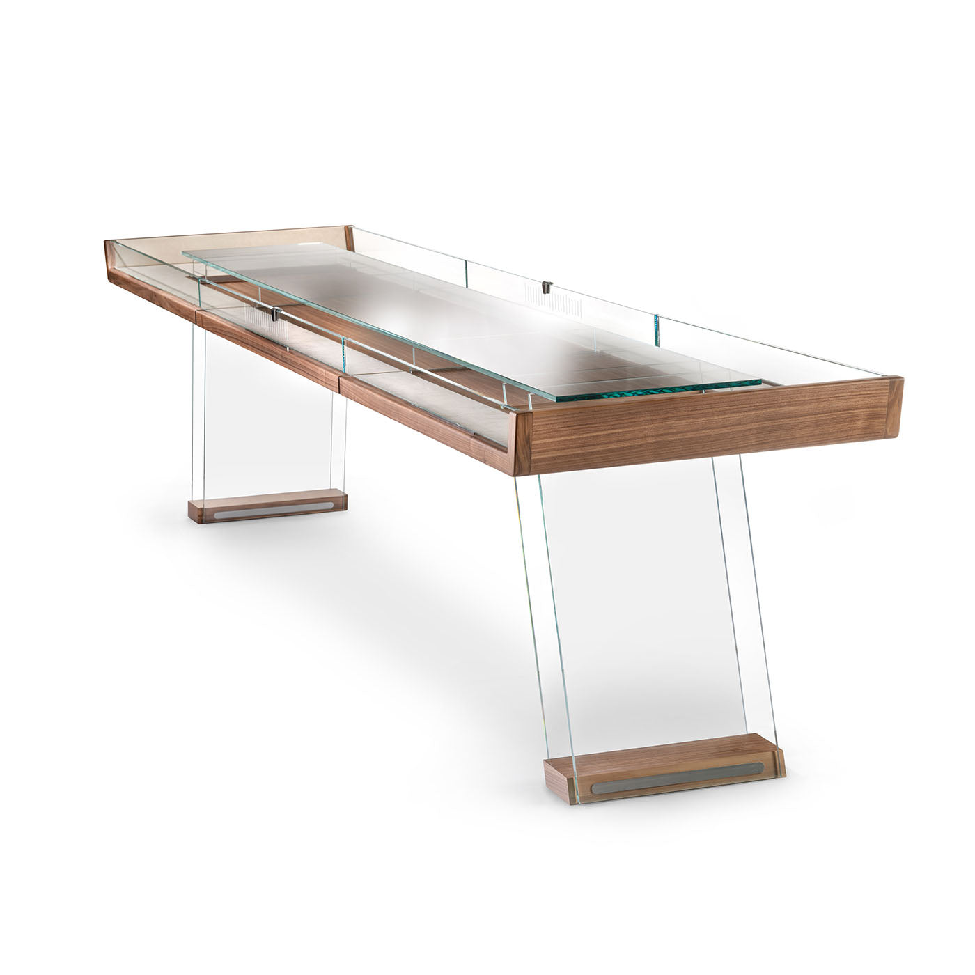 Scivolo Shuffleboard Table with Top in Low Iron Glass Impatia | Artemest