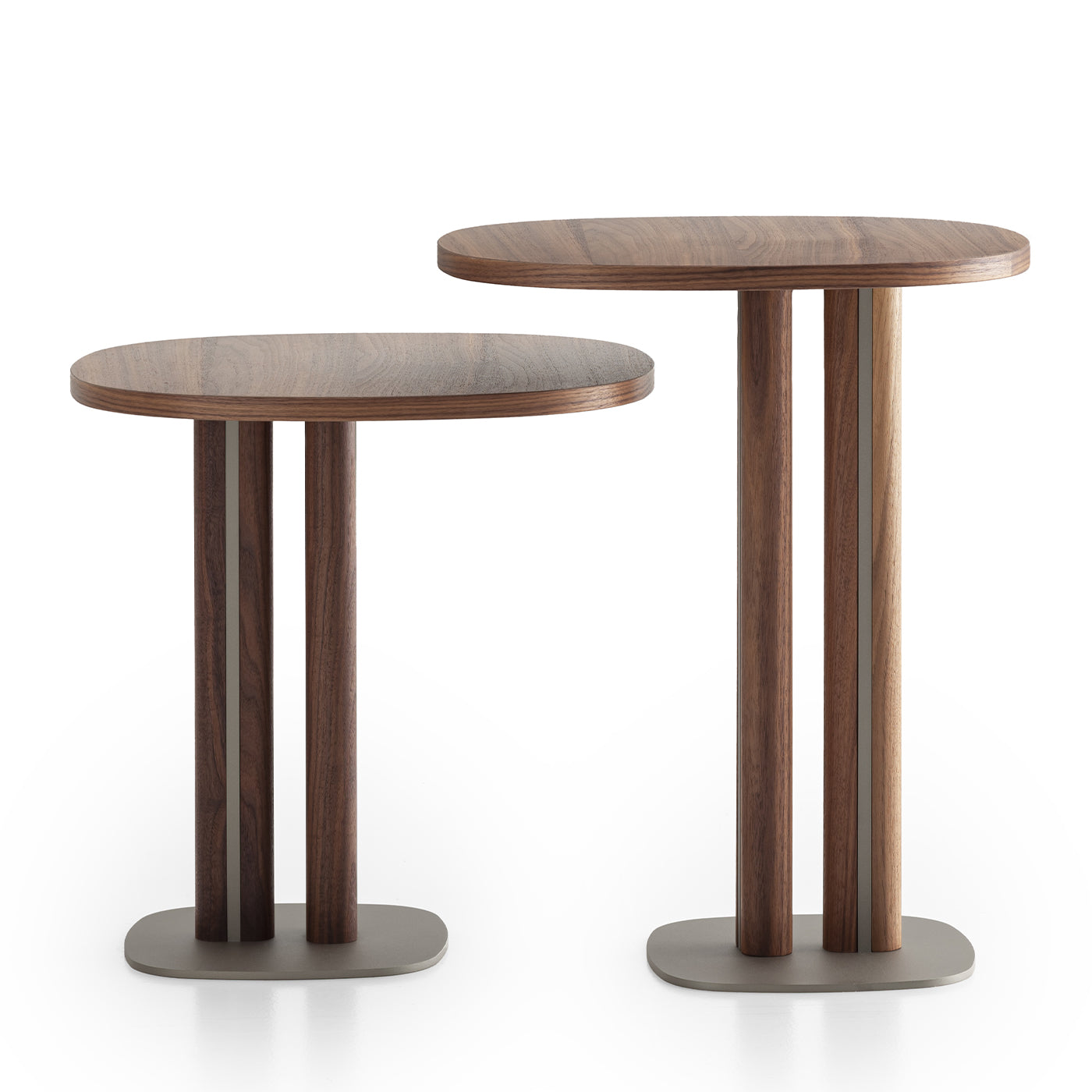 Manhattan Tall Asymmetrical Walnut Side Table Morica Design | Artemest