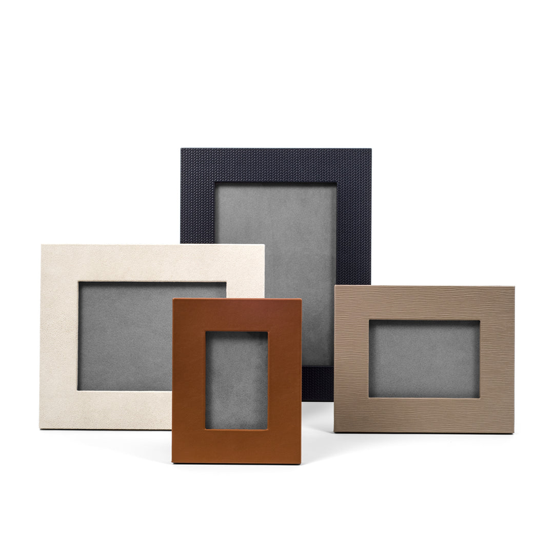 Small Rectangular Taupe Leather Frame Pinetti | Artemest