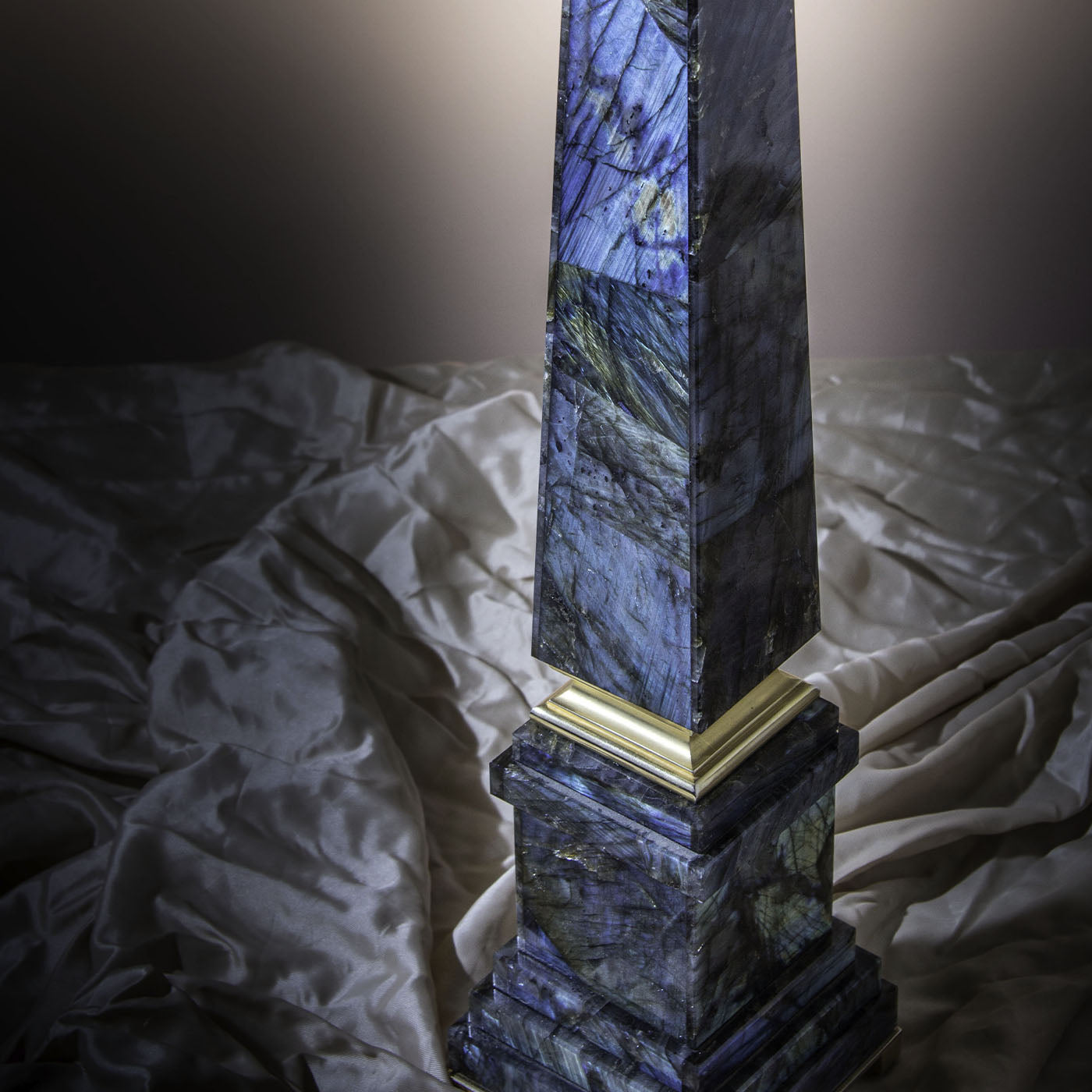 Citorio Labradorite Obelisk Sculpture Obsydian Stone | Artemest