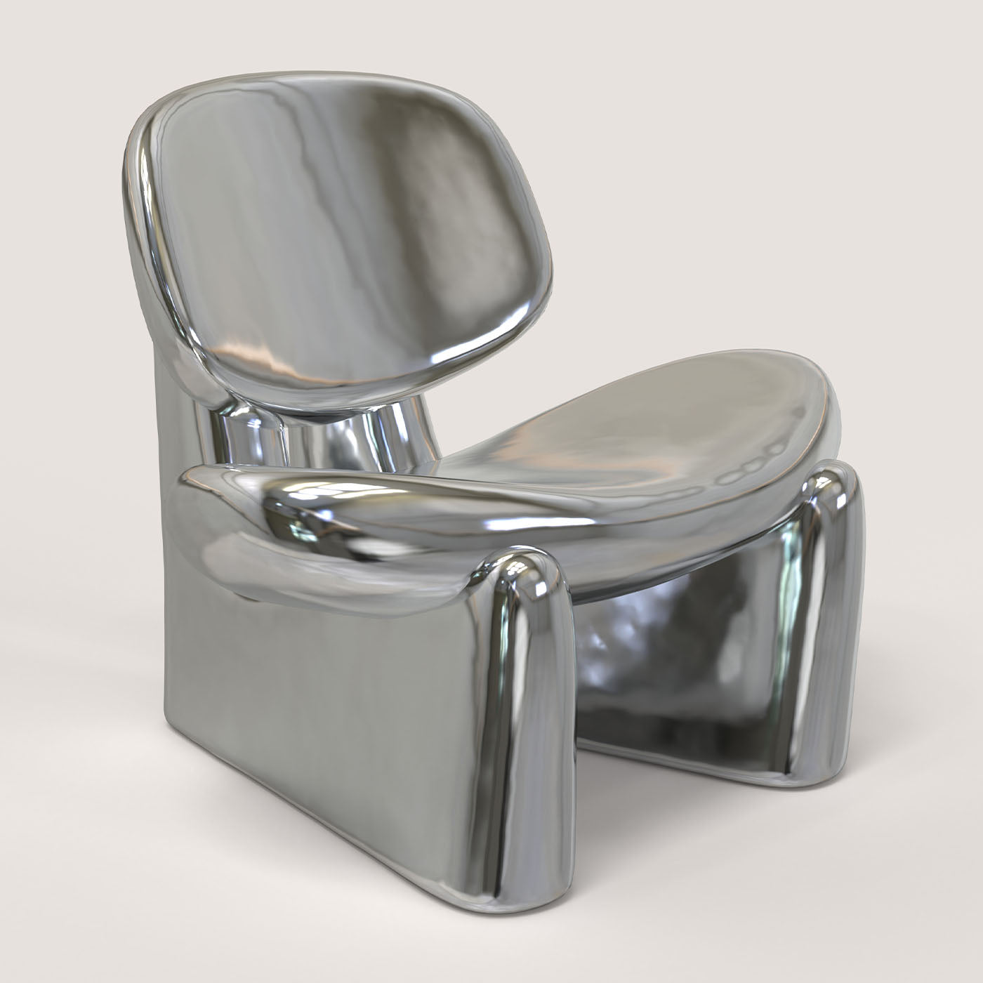Pau V1 Silver Sculptural Chair Edizione Limitata by Simone Fanciullacci | Artemest