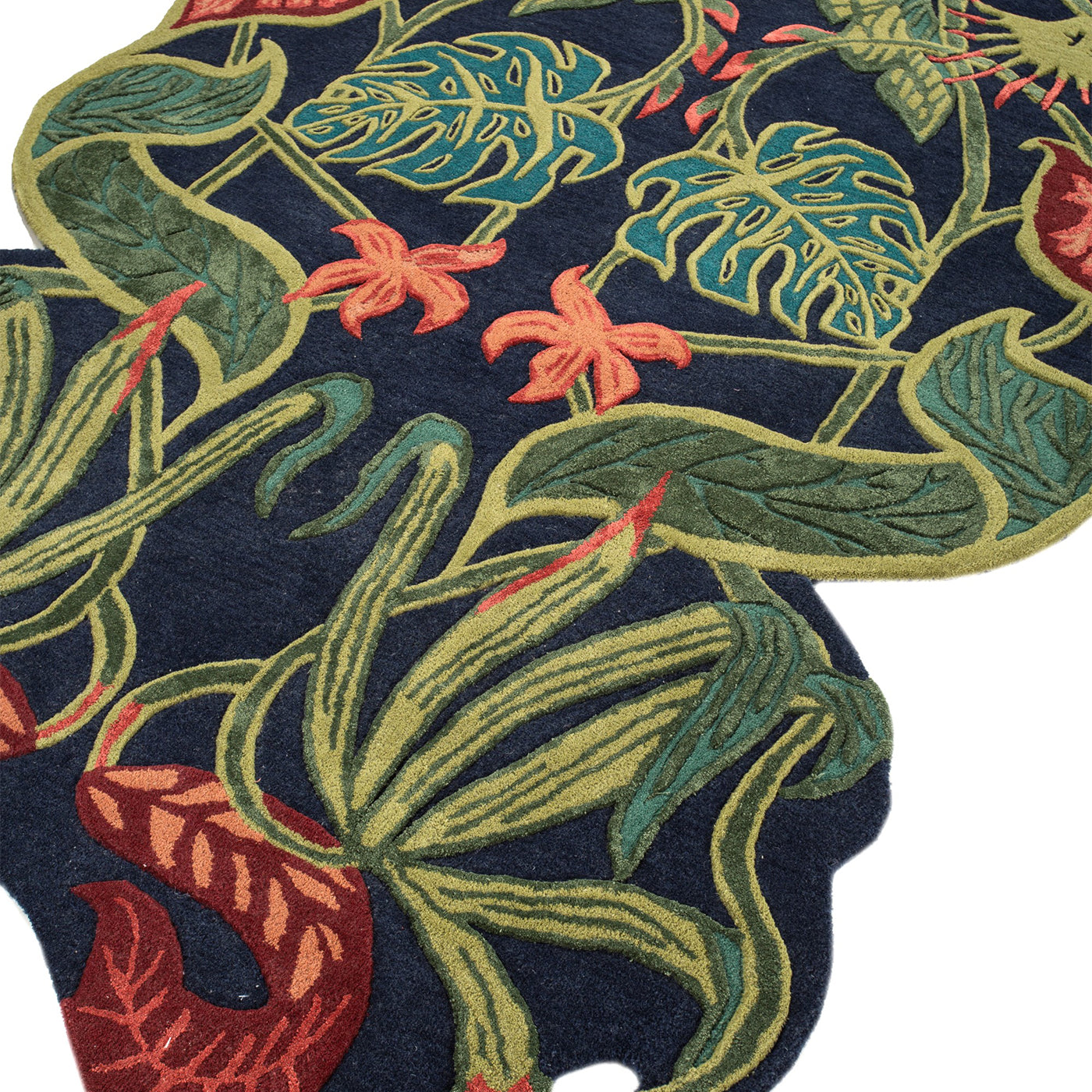 Safari Tropics Medieval Blue Wasabi Hand Tufted Rug Jaipur Rugs | Artemest