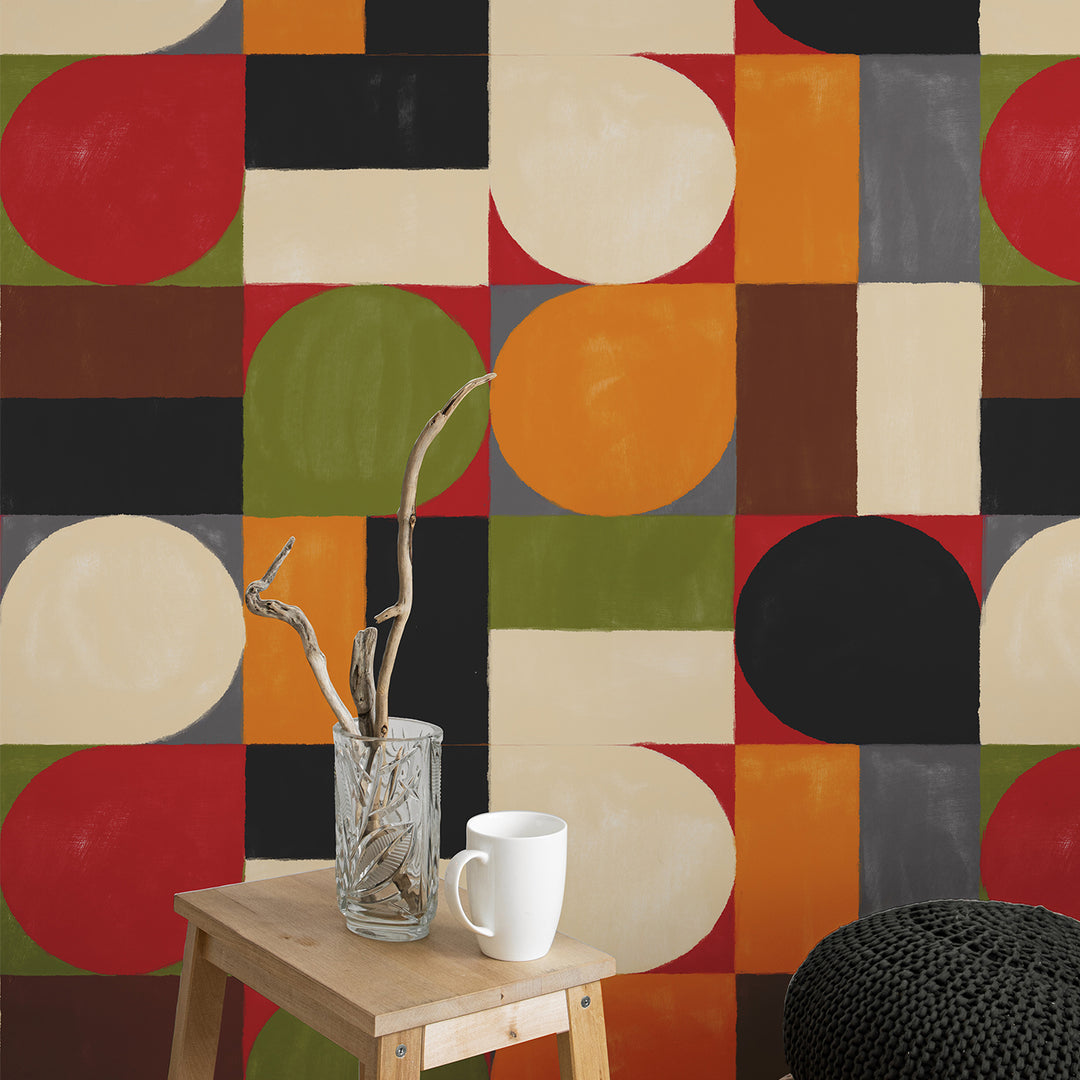 Mid-Century Modern Geometric Wallpaper Wallpapers4Beginners | Artemest