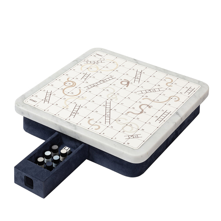 Delos Marble Snakes & Ladders Game Set Giobagnara | Artemest