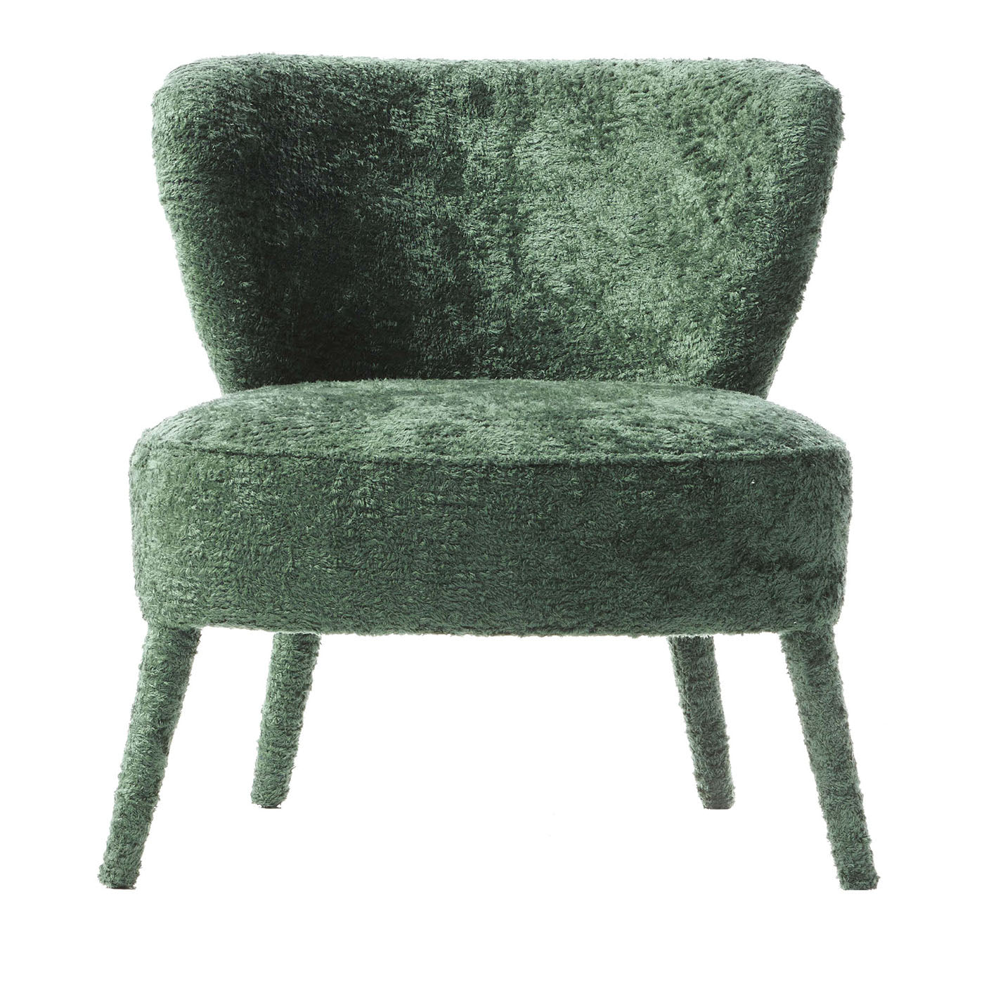 Cloe' Upholstered Green Lounge Chair Black Tie | Artemest