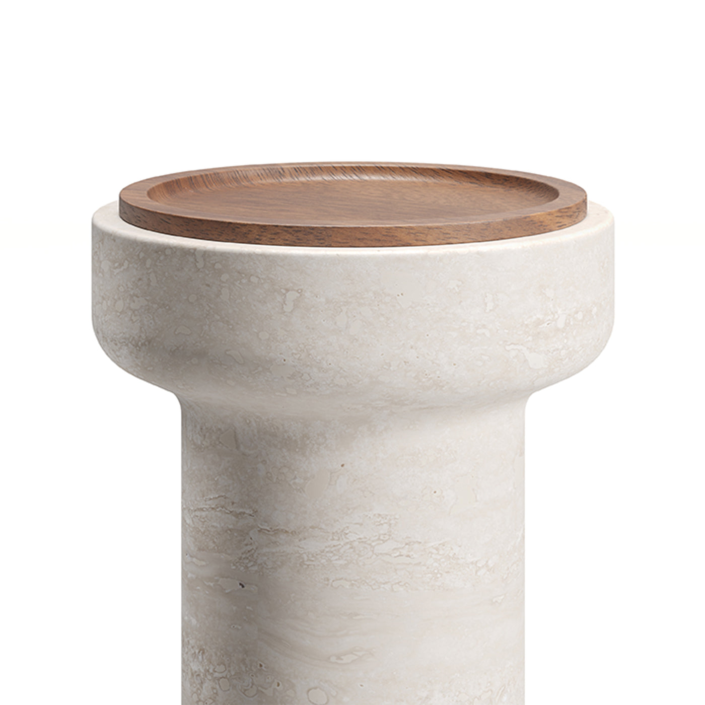 Tivoli Side Table in travertine and walnut by Ivan Colominas MMairo ...